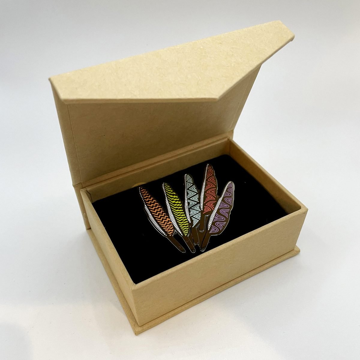 Five Feathers - Aboriginal Pin - First Nations Gifts