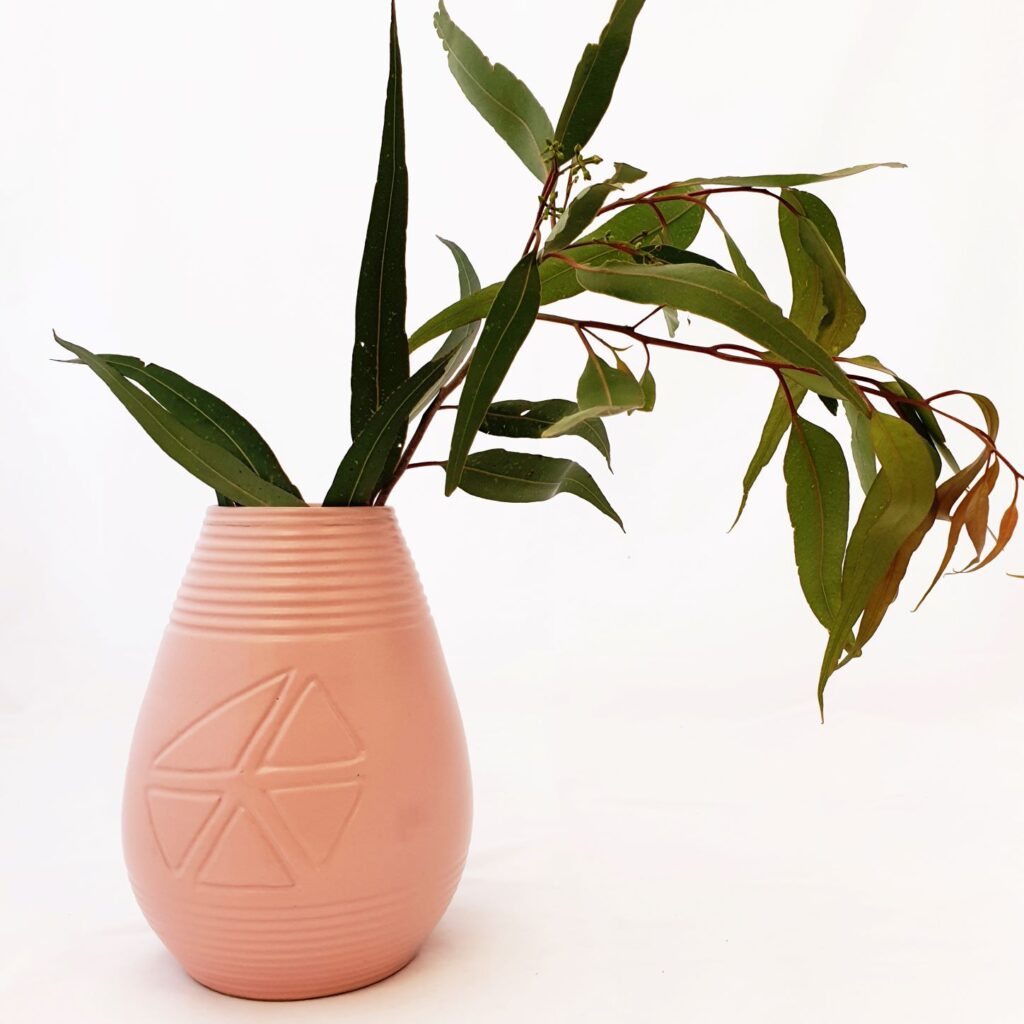 YSB - 'Diamond Ochre' Design Ceramic Vase - Medium - First Nations Gifts