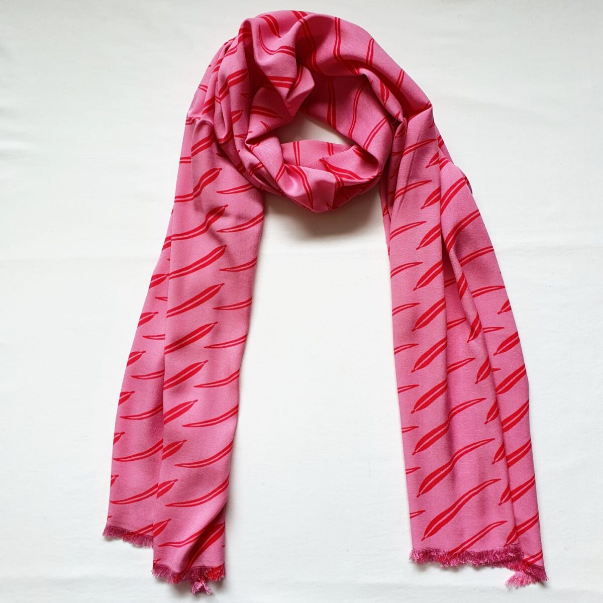 YSB - Marran (Leaf) Scarf - Hot Pink | First Nations Gifts